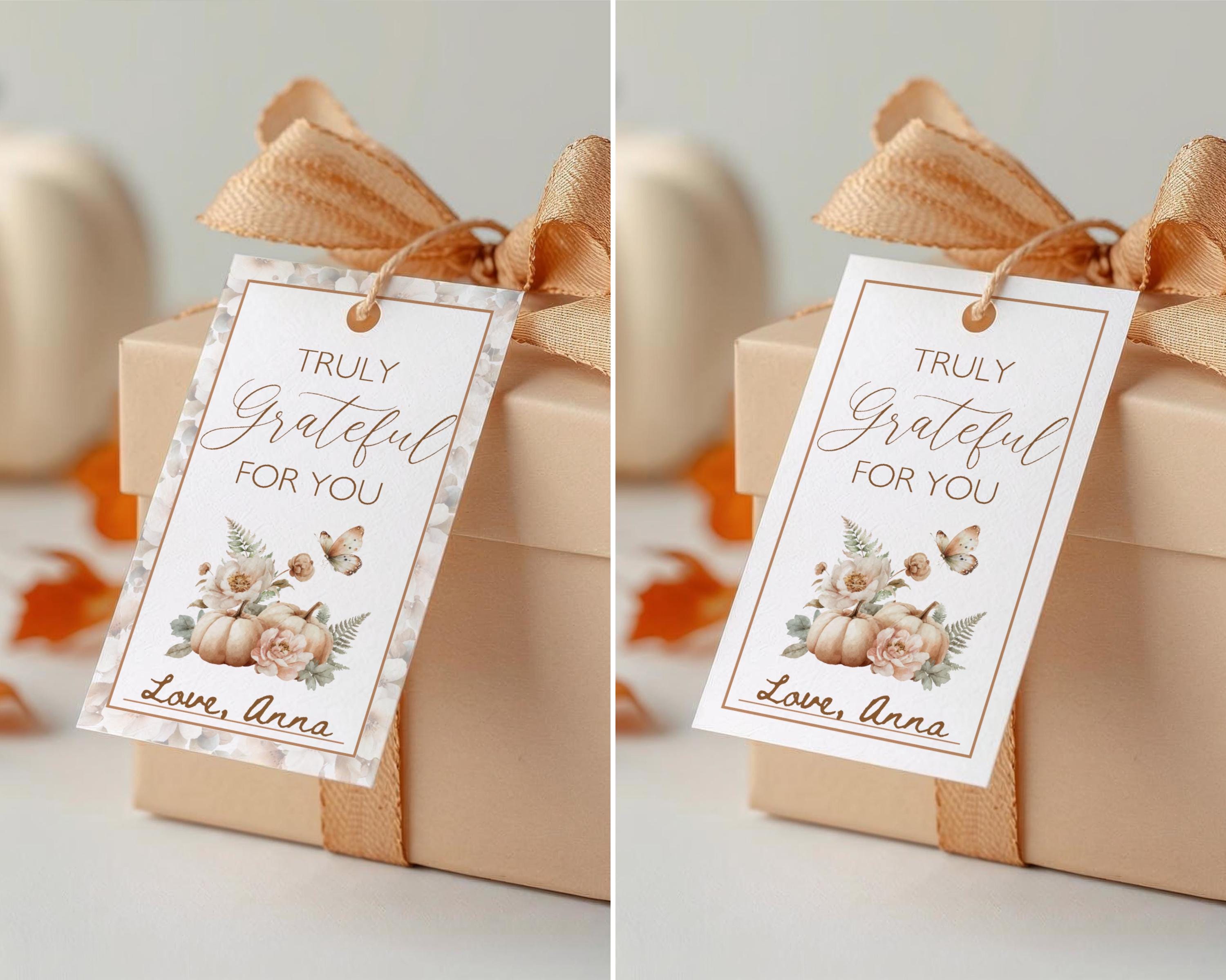 Thankful for You Gift Tags | Printable Thankful Tags | Thanksgiving ...