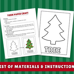 Christmas Torn Paper Craft for Kids, Holiday Craft for Kids, DIY ...