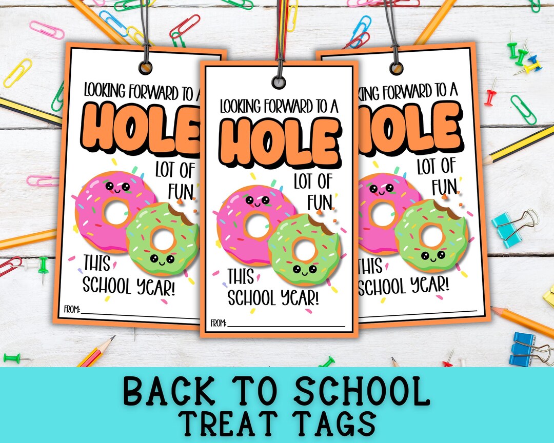 Donut Back to School Treat Tags, Donut Back to School Gift Tags ...