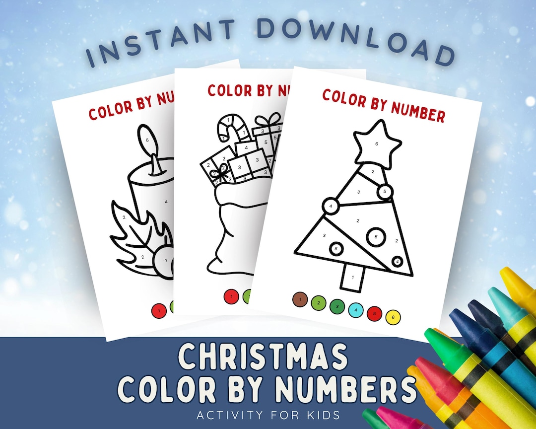 Christmas Color by Numbers for Kids, Color by Numbers, Christmas ...