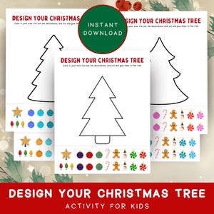 Design Your Christmas Tree Activity for Kids, Holiday Craft for Kids ...