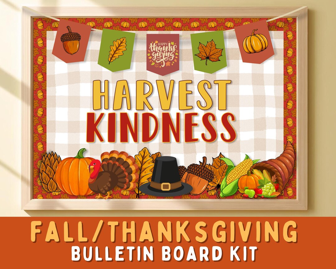 Harvest Kindness Fall Bulletin Board Kit, Thanksgiving Bulletin Board ...