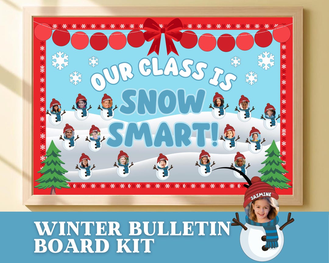 Printable Winter Bulletin Board Kit, Christmas Bulletin Board, Snowman ...