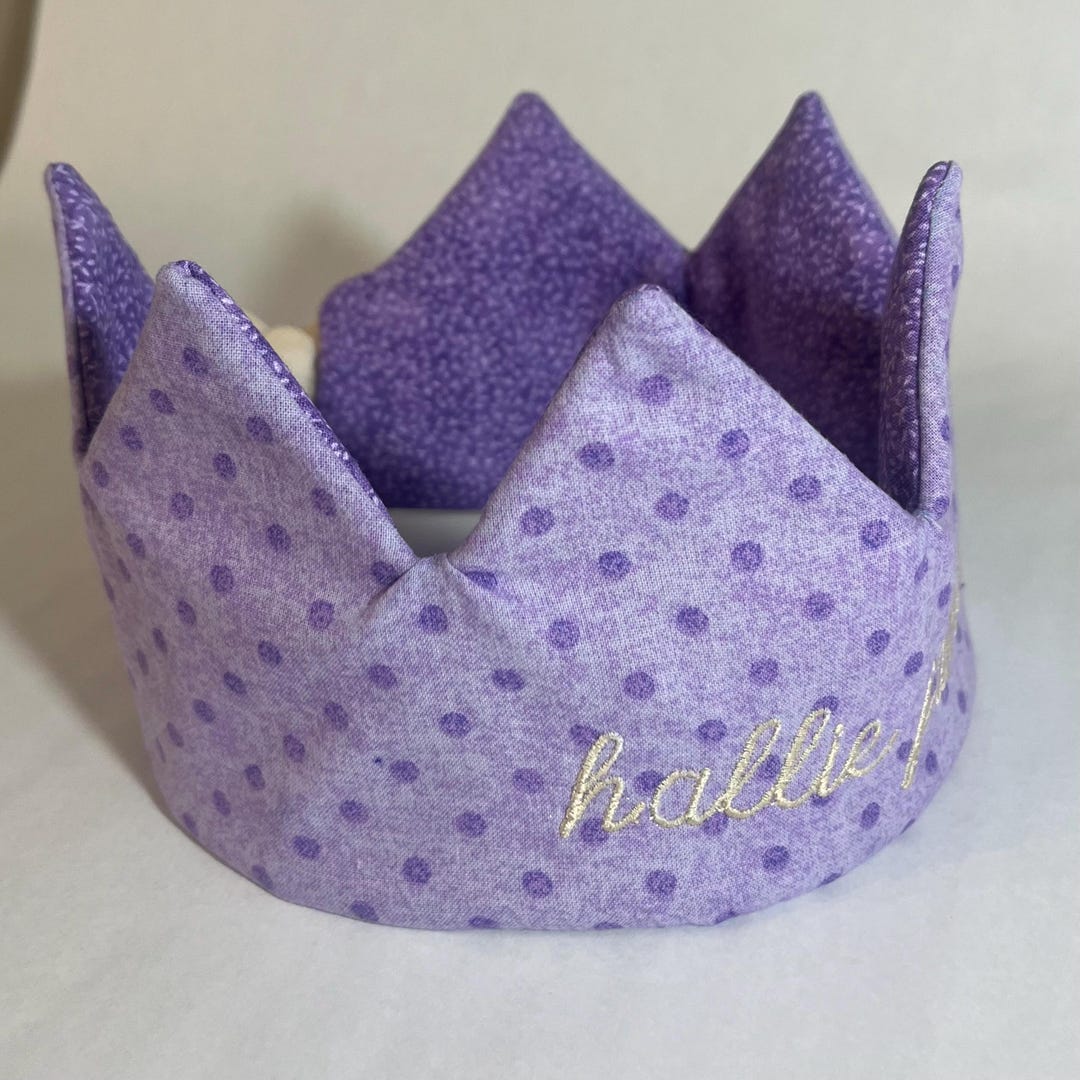 Custom Sewn Birthday Crown - Embroidered Birthday Crown - Personalized ...