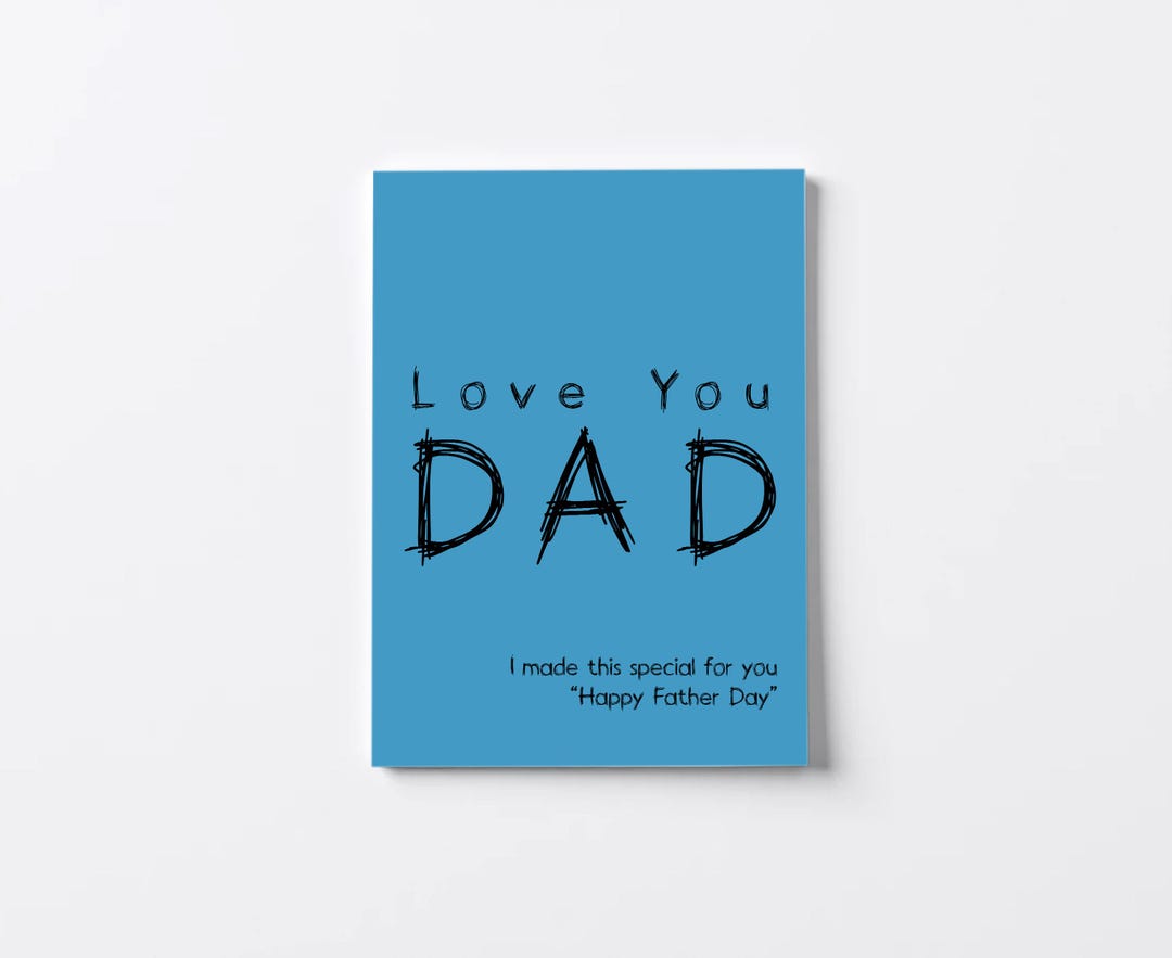 Love You Dad Card, Love You Dad Printable, Love You Dad Gift, Fathers ...