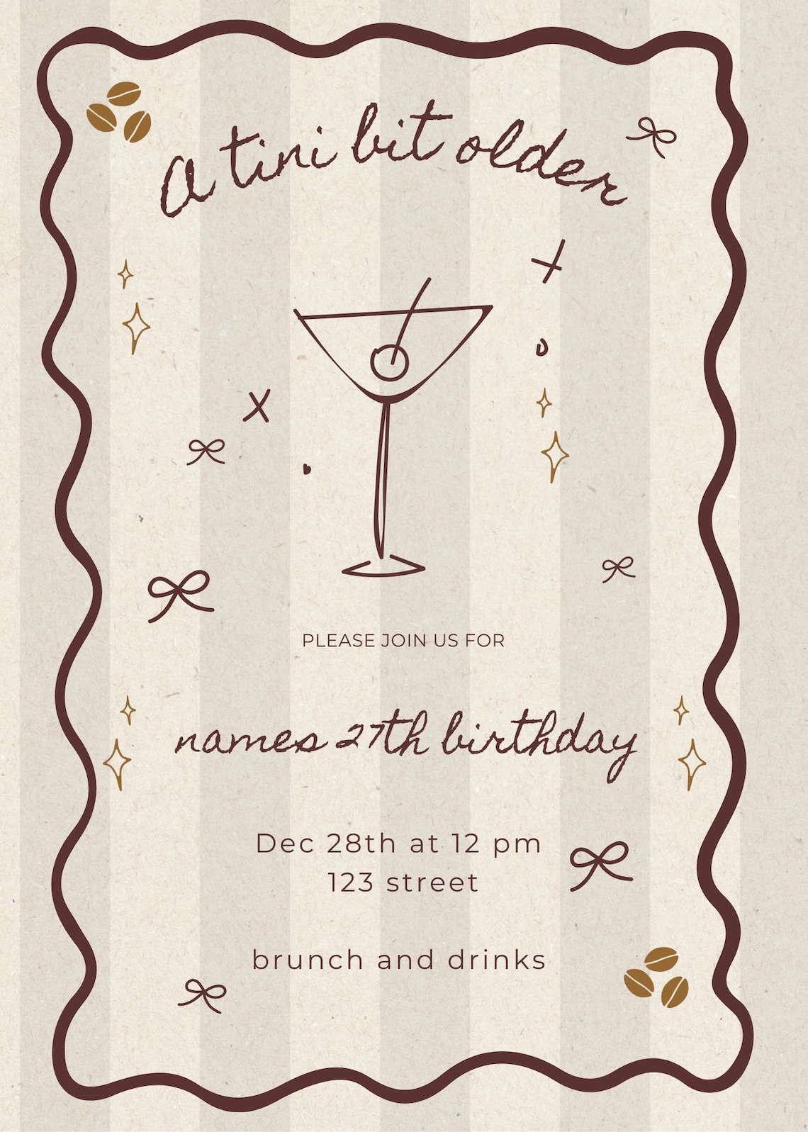 A Tini Bit Older! Birthday Party Digital Template Invitation - Etsy