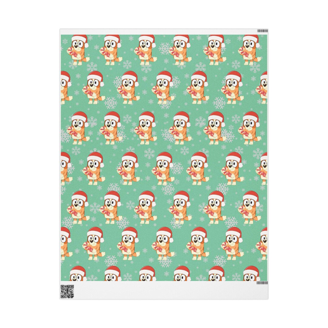 Bluey Festive Wrapping Paper, Holiday Gift Wrap, Christmas Wrapping ...