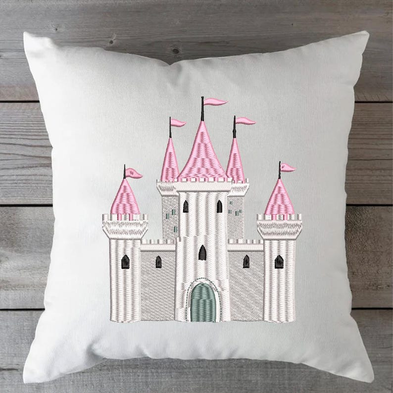 Princess Castle Embroidery Design, Magical Kingdom Embroidery ...