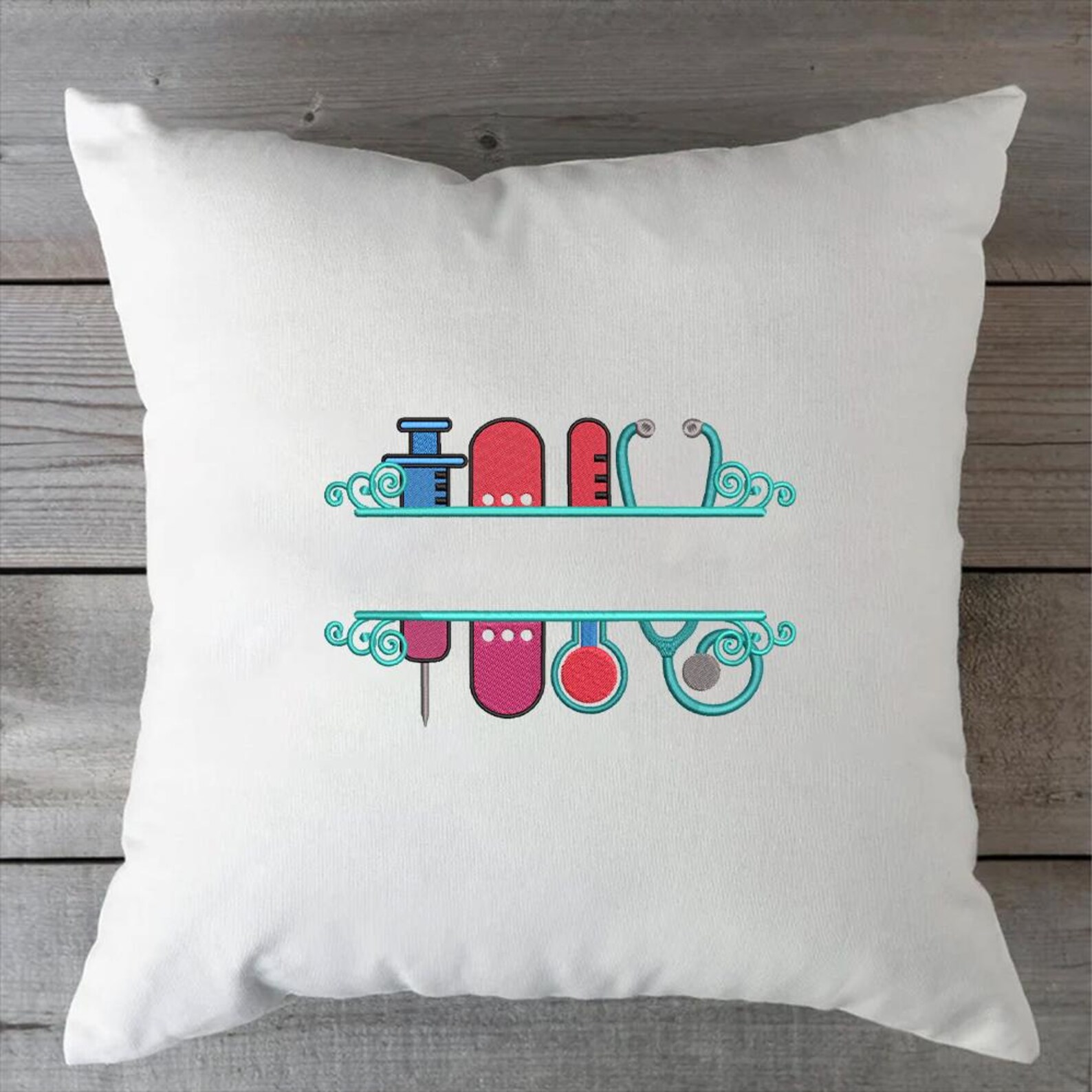 Medical Frame Split Embroidery Design, Nurse Monogram Frame Embroidery ...