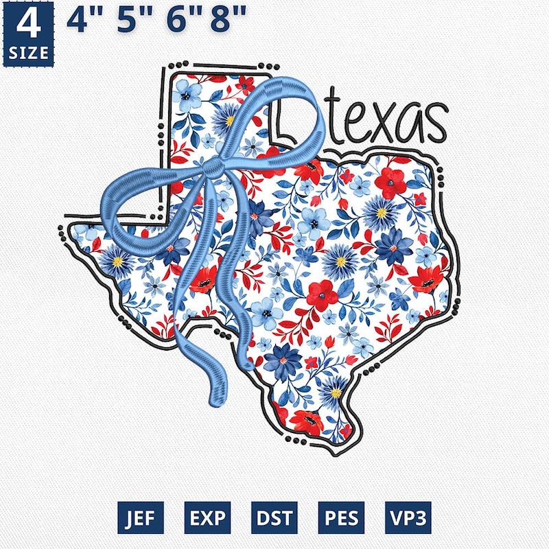 Texas Applique With a Bow - Etsy