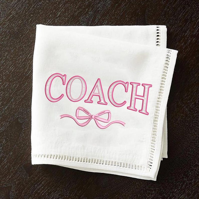 Coach Coquette Bow Embroidery Design, Cheer Coach Embroidery File ...