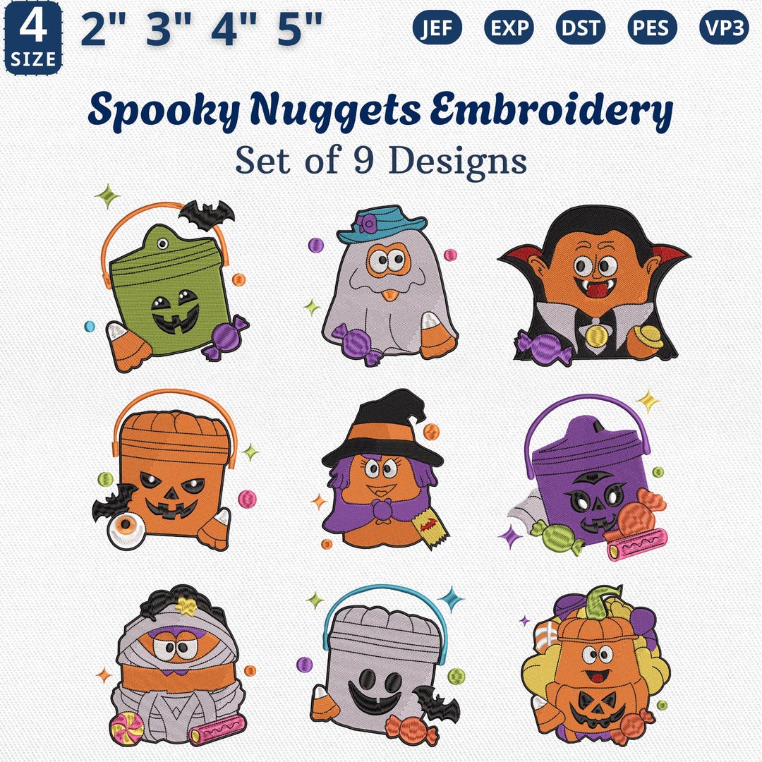 Spooky Nuggets Embroidery Bundle, Chicken Nuggets Embroidery File ...