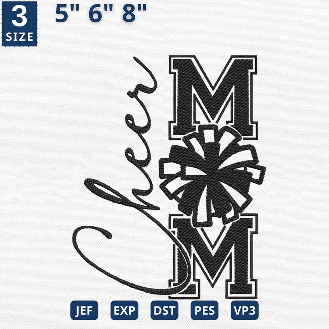 Cheer Mom Vertical Embroidery Design, Cheer Mama Embroidery, Fall ...