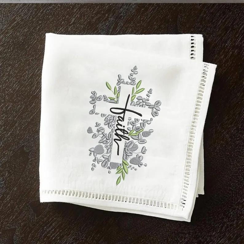 Floral Faith Cross Embroidery, Floral Cross Embroidery Design ...