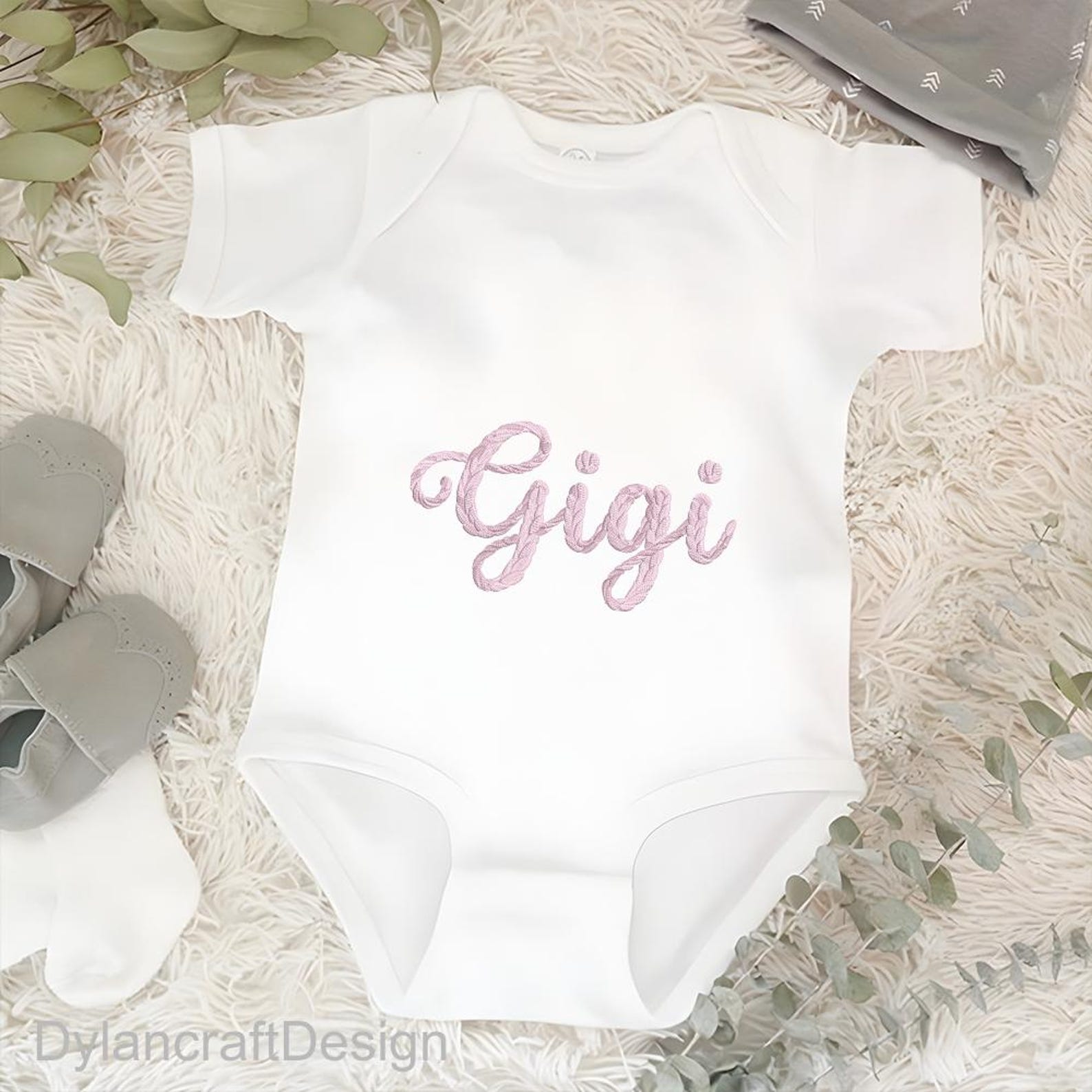 Gigi Rope Embroidery Design, Coquette Gigi Machine File, Mother Day ...