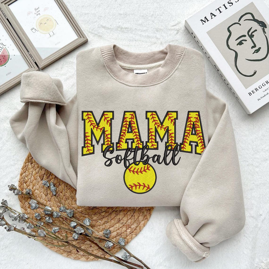 Mama Softball Embroidery File, Softball Mama Embroidery Design, Fall ...