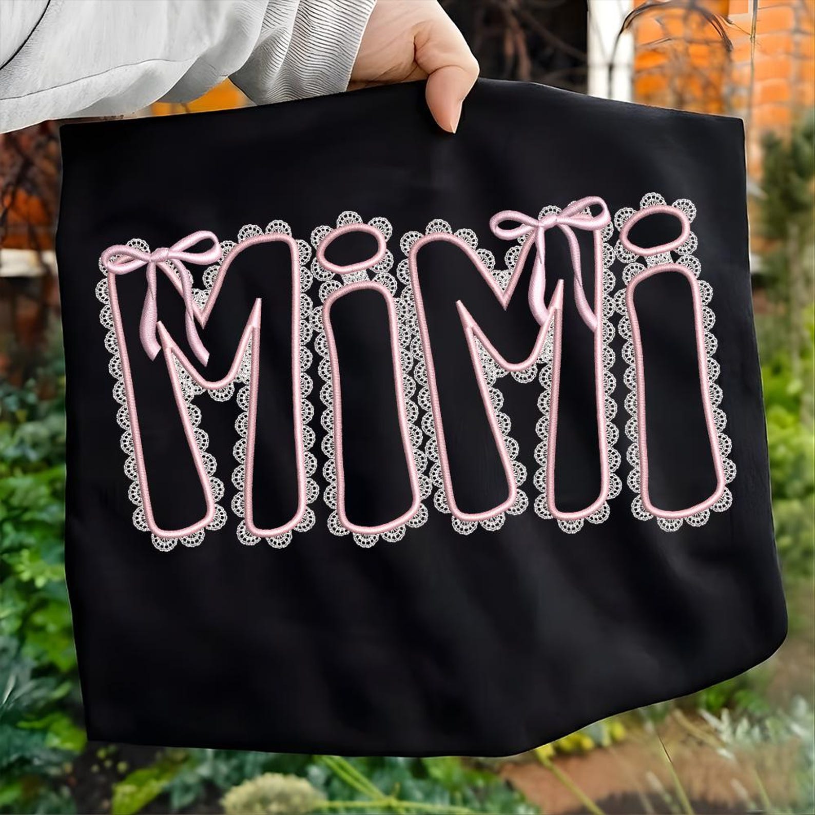 Mimi Lace Bow Embroidery Design, Mimi Lace Coquette Bow, Mimi ...
