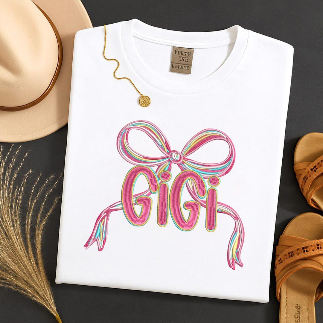 Coquette Bow Gigi Embroidery Design, Pastel Bow Gigi Machine File ...
