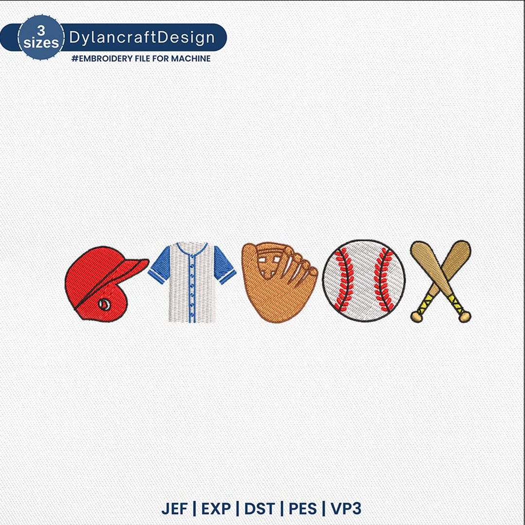 Baseball Embroidery Design, Game Day Baseball Machine Embroidery File ...