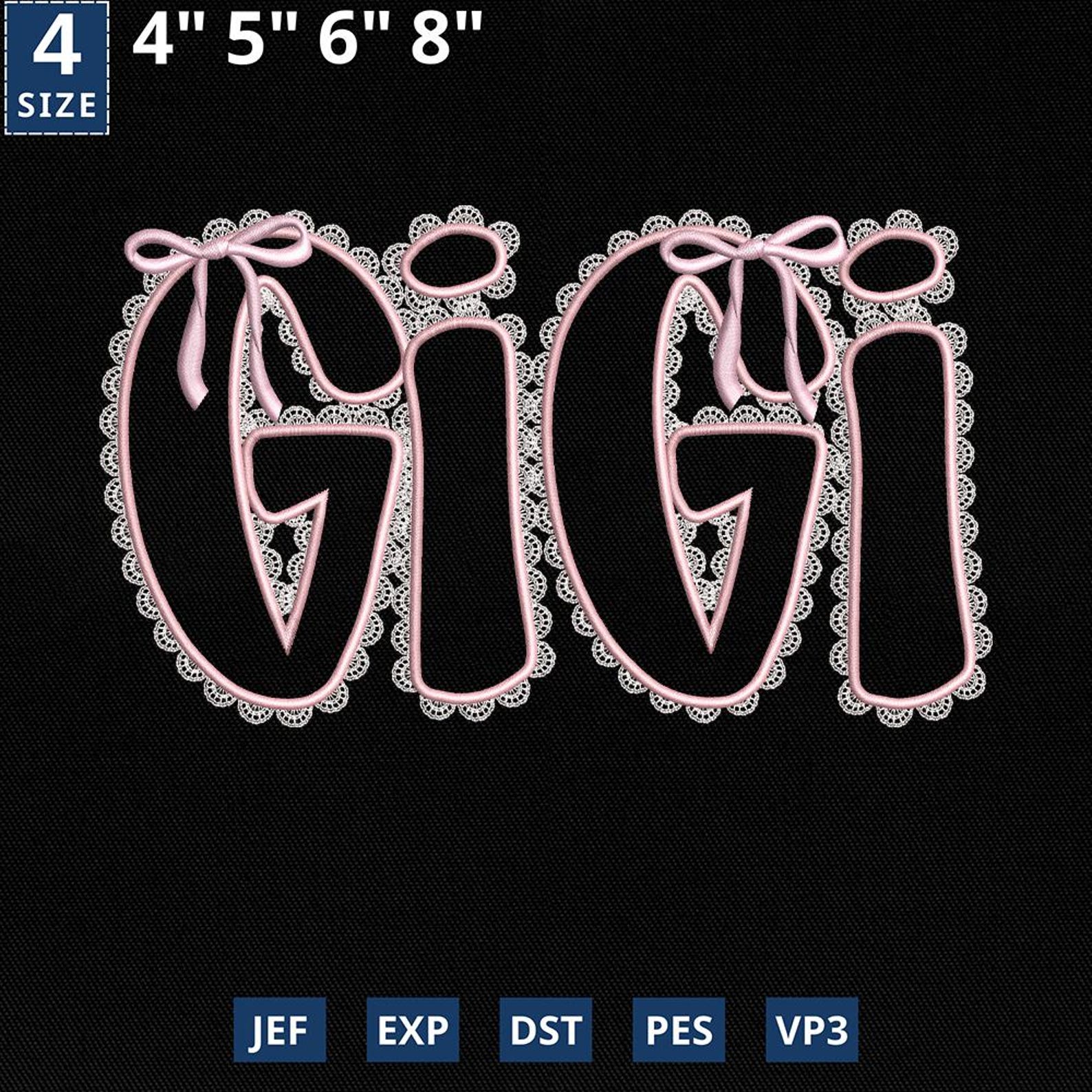 Gigi Lace Bow Embroidery Design, Gigi Lace Coquette Bow, Gigi ...