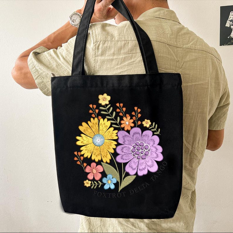 Subtle FDT Embroidery Design, Flower Anti Trump Design, Floral FDT ...