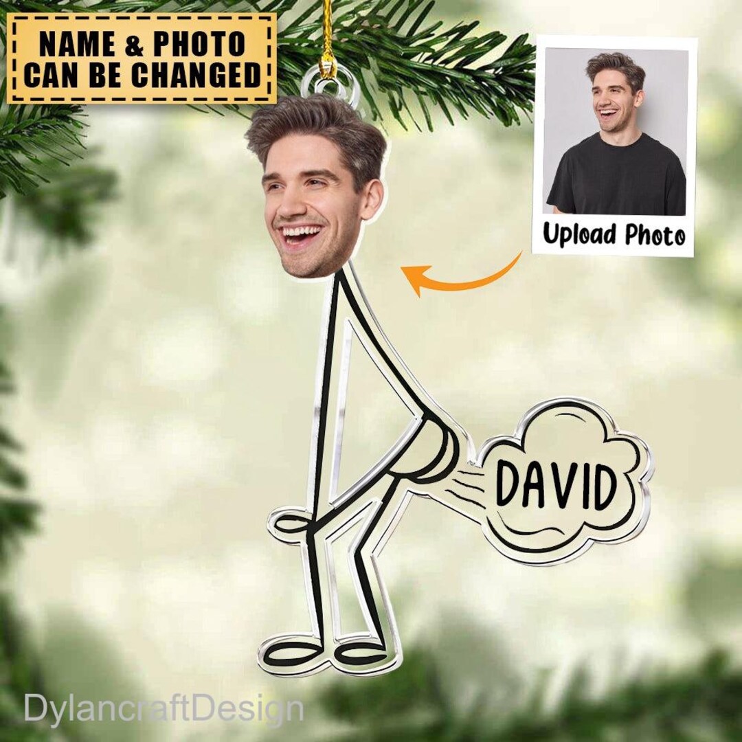 Custom Funny Face Christmas Led Lights Ornament, Funny Face Christmas ...
