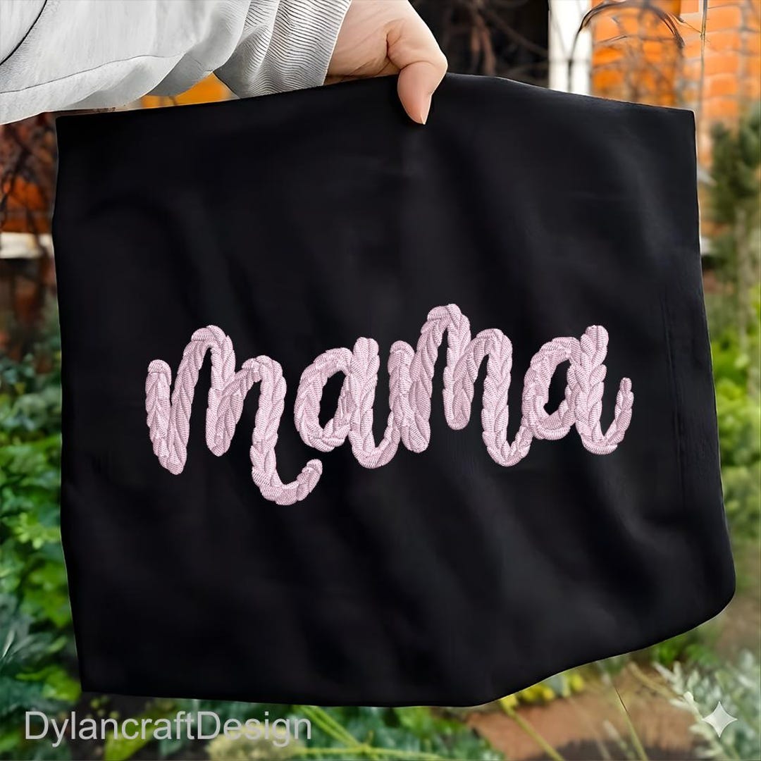 Mama Rope Embroidery Design, Coquette Mama Machine File, Mother Day ...
