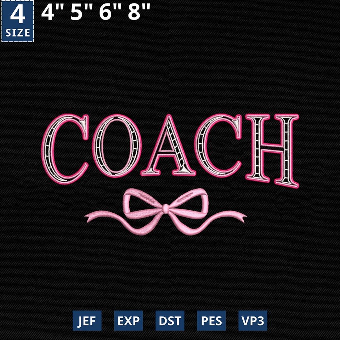 Coach Coquette Bow Embroidery Design, Cheer Coach Embroidery File ...