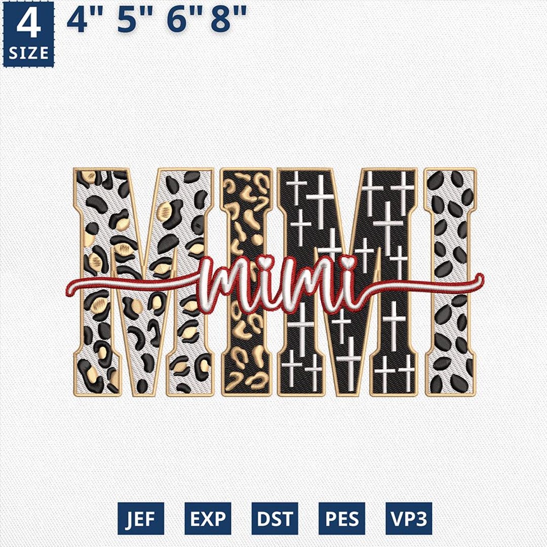 Leopard Mimi Embroidery Design, Mimi Leopard Valentine Machine File ...