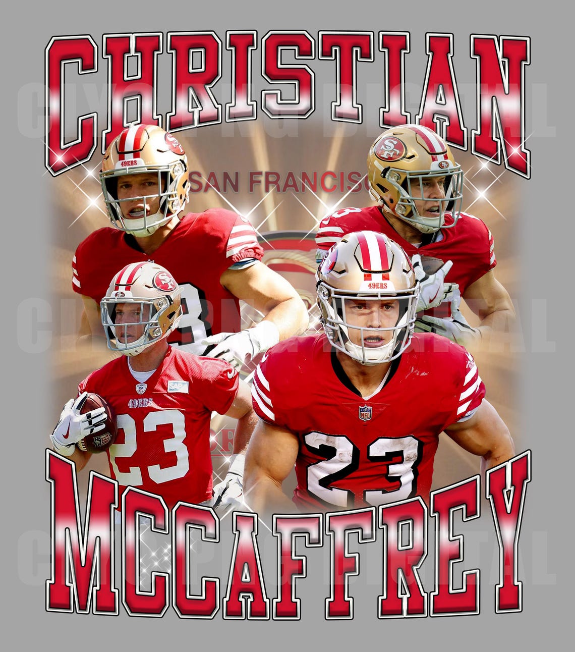 Christian Mccaffrey PNG, Digital Tshirt Design. PNG File,digital PNG ...