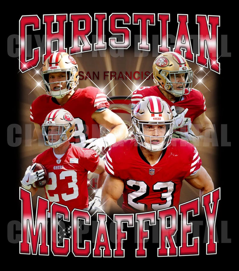 Christian Mccaffrey PNG, Digital Tshirt Design. PNG File,digital PNG ...