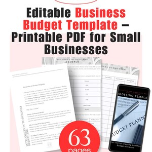 Editable Business Budget Template Printable PDF for Small Businesses - Etsy