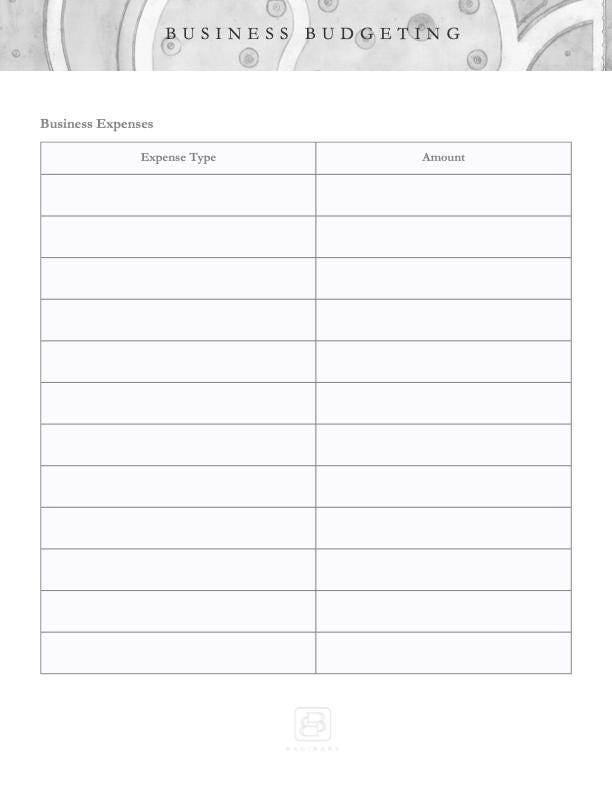 Editable Business Budget Template Printable PDF for Small Businesses - Etsy