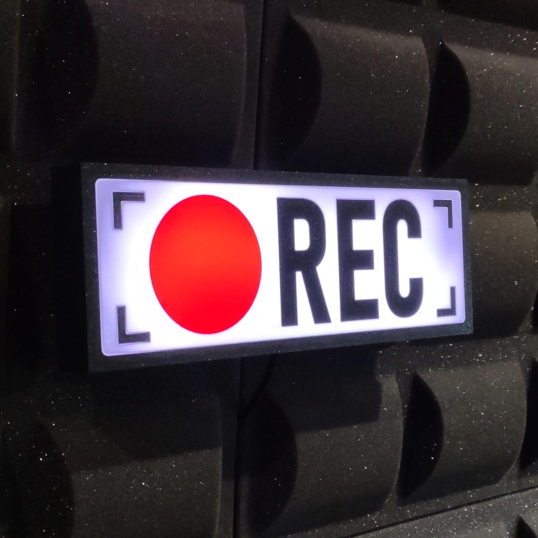 REC LED Wall Studio Sign – Illuminated Broadcast Sign for Radio, TV ...