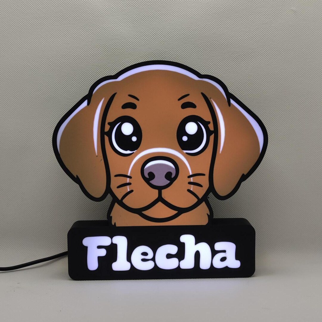 Custom Pet Breed Puppy LED Lamp – Personalized Pet Name Lightbox ...