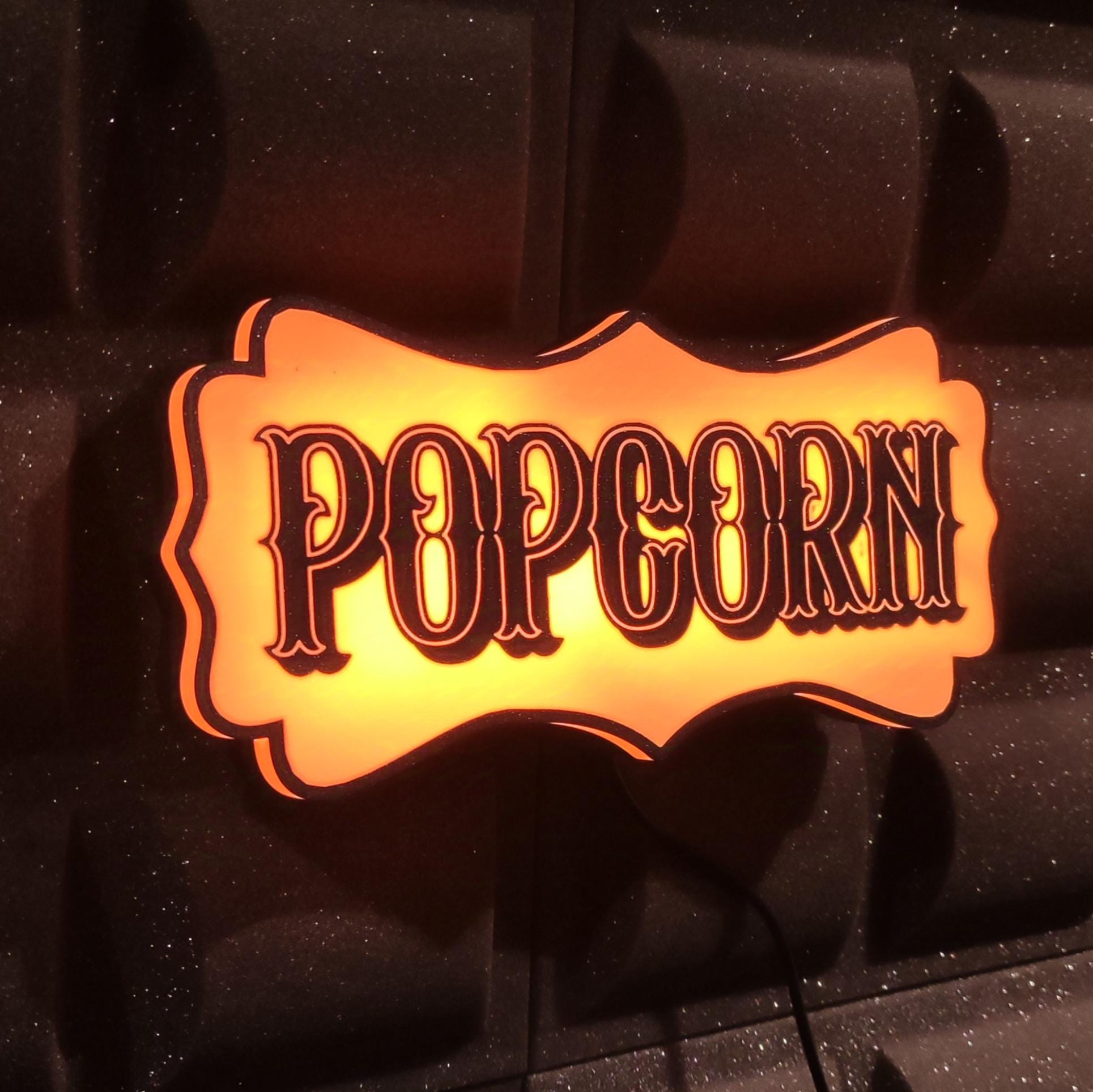 Popcorn Art Deco LED Lightbox Sign Circus Vintage Wall Mounted Sign ...