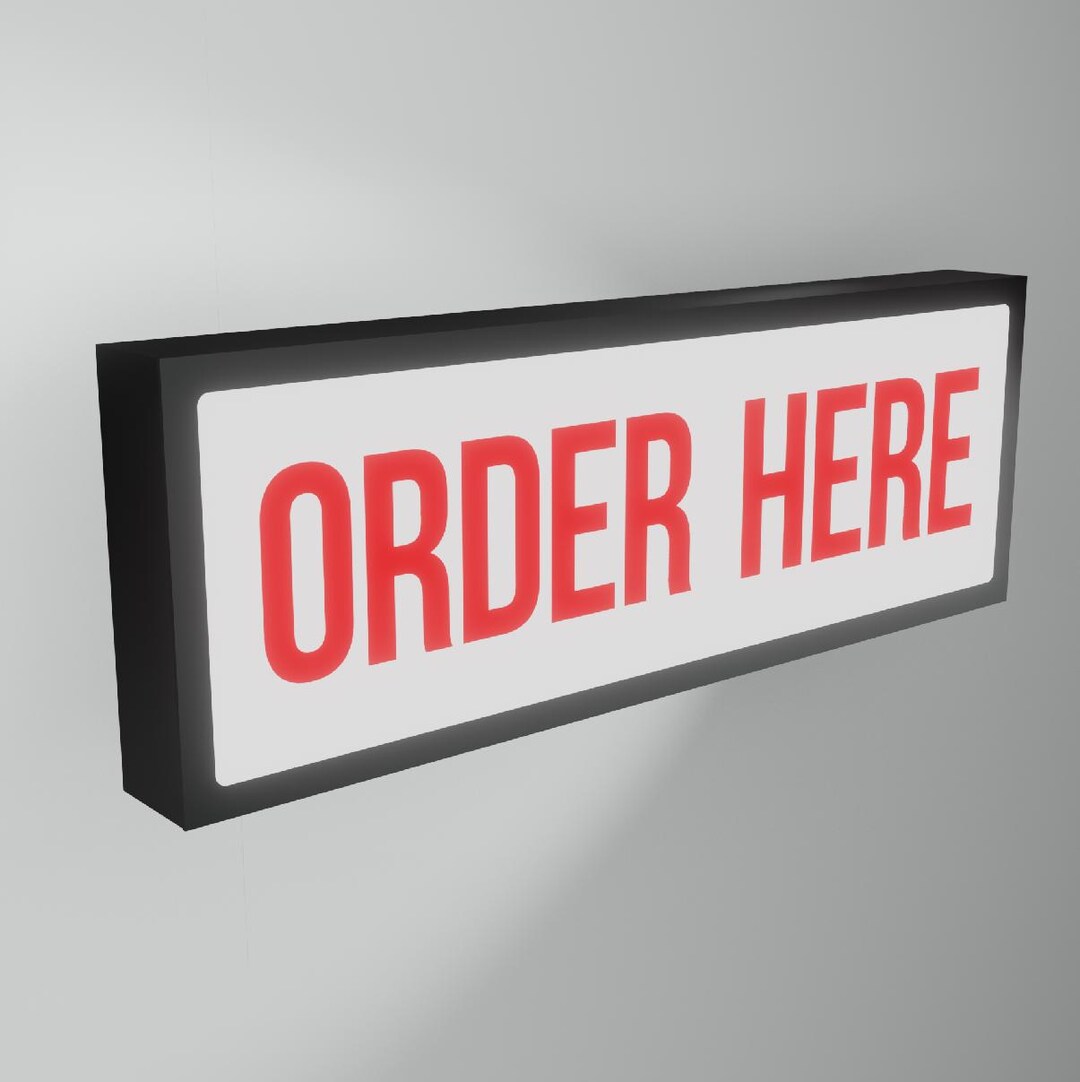 ORDER HERE Led Sign – Illuminated Wall or Stand Sign for Restaurants ...