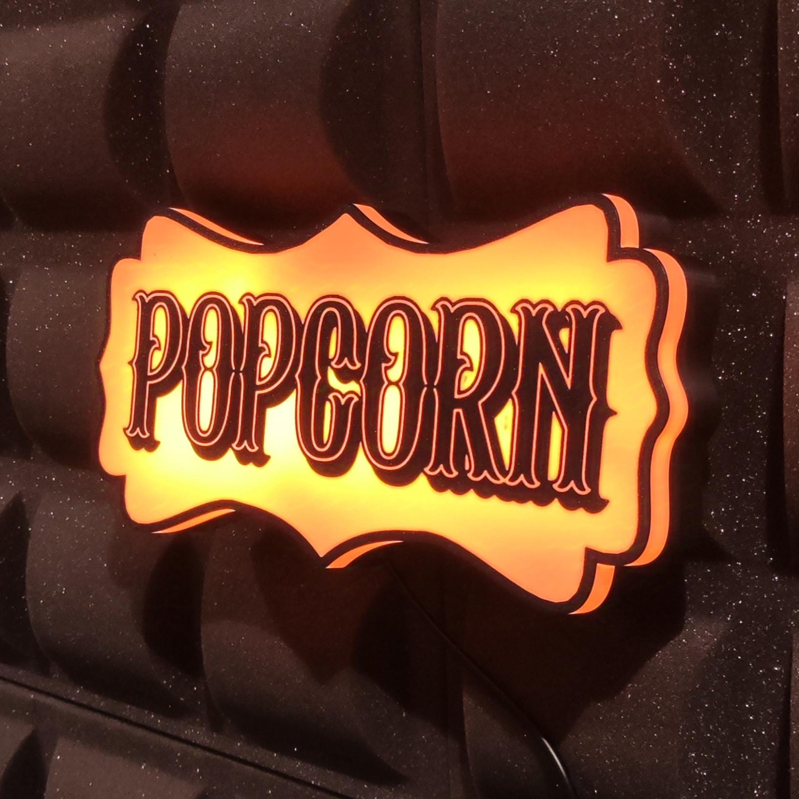 Popcorn Art Deco LED Lightbox Sign Circus Vintage Wall Mounted Sign ...