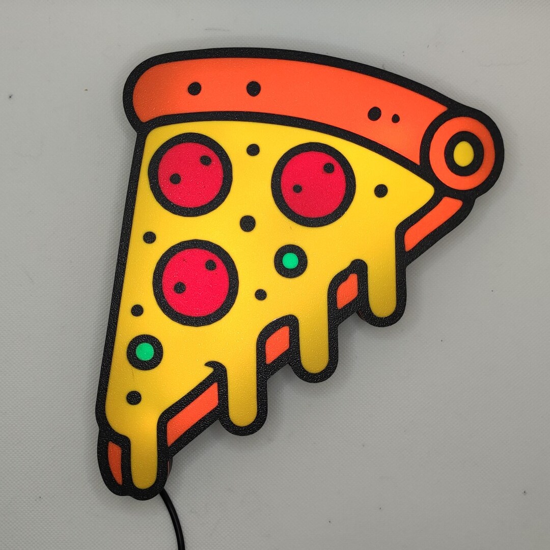 Pizza Slice Wall Hanging With LED Lights – Fun Home Decor Lighting ...