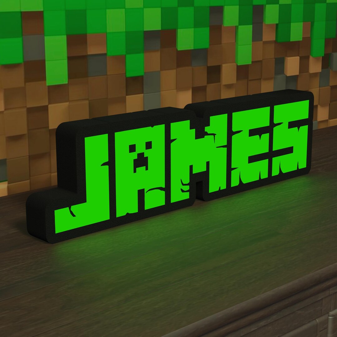 Custom Creeper Style Name Led Illuminated Lightbox Sign - Personalized ...