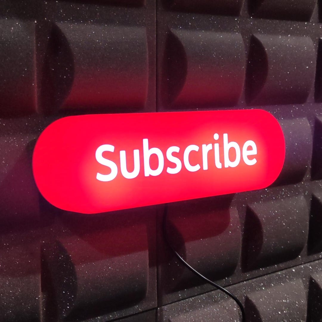 Subscribe Button LED Wall Sign for Streamers, Youtubers, and Content ...