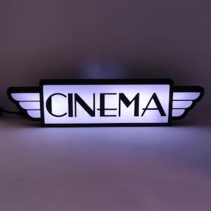 Cinema LED Lightbox Sign Movie Lovers Vintage Art Deco Marquee Wall ...