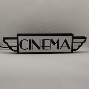 Cinema LED Lightbox Sign Movie Lovers Vintage Art Deco Marquee Wall ...