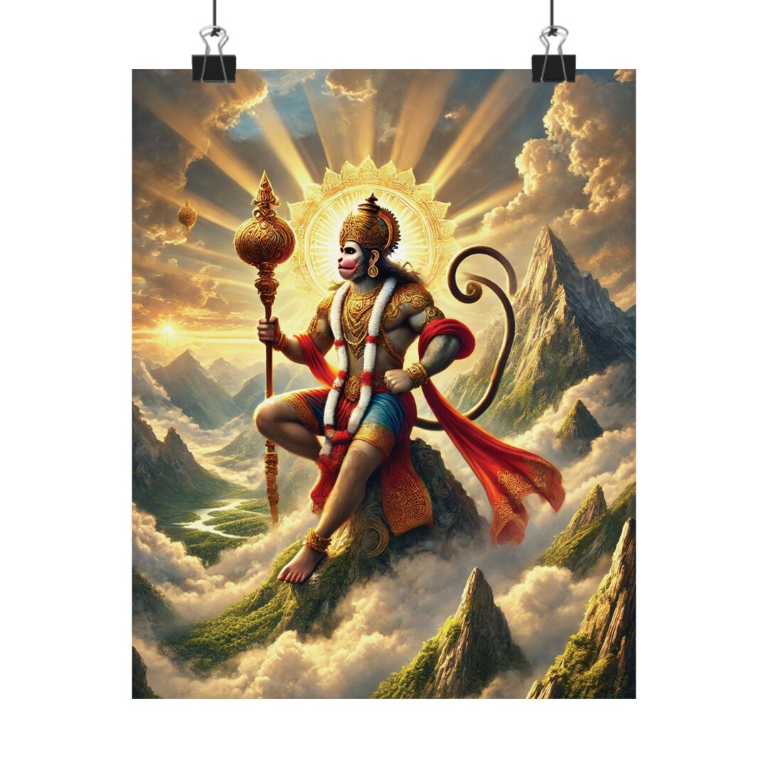 Vertical Posters, Hanuman for Worship, Realistic Art Print, Wall Decor ...