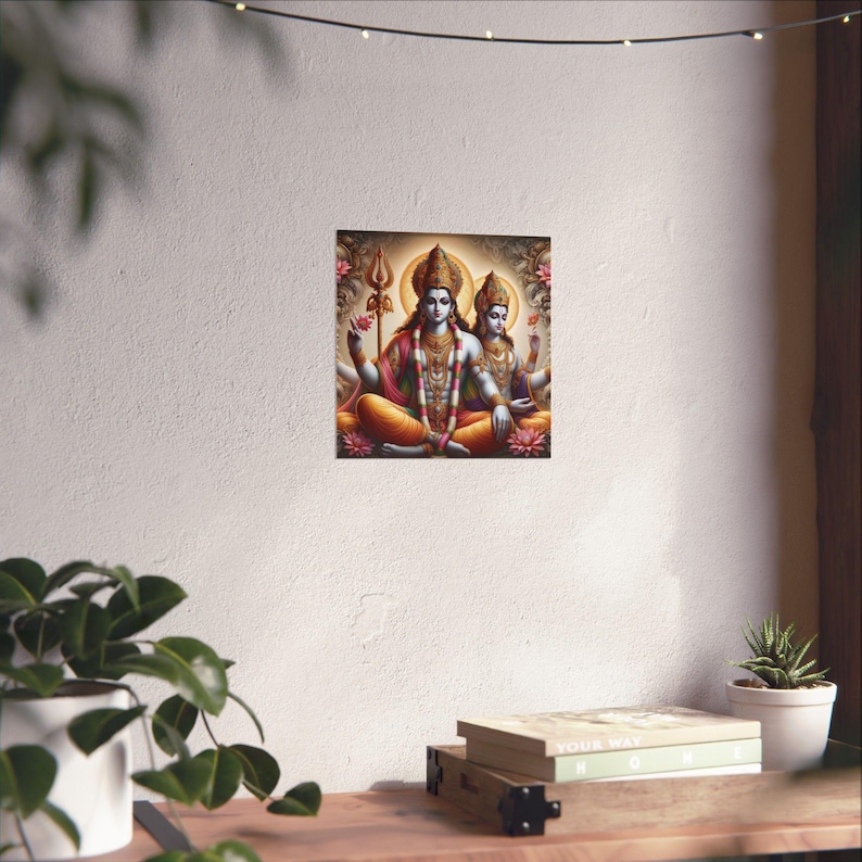 Lord Vishnu Wall Art, Poster, Matte Print for Worship, Hindu God Home ...