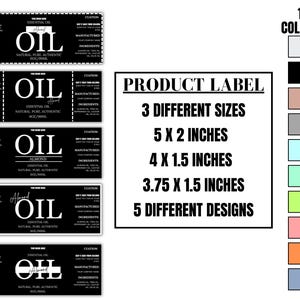 Essential Oil Bottle Label Template, Product Label, Custom Label ...