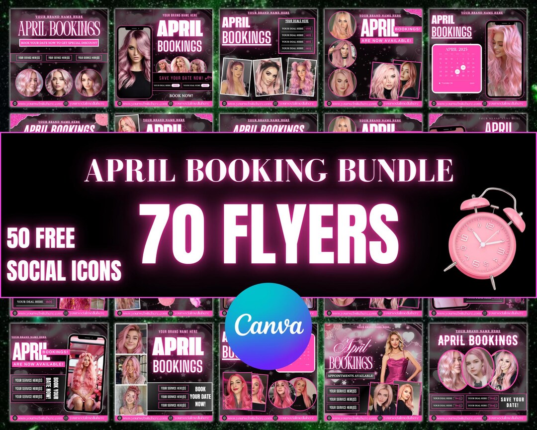 April Booking Flyer Bundle, 70 April Flyers, Spring Flyer, Deal or No ...