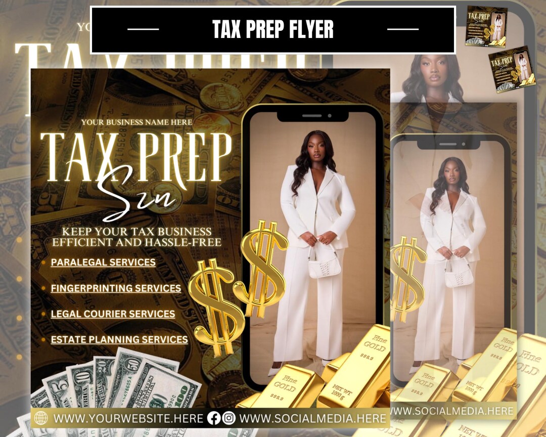 Tax Prep Flyer, Tax Preparation, Tax Season Flyer, Accountant Flyer ...