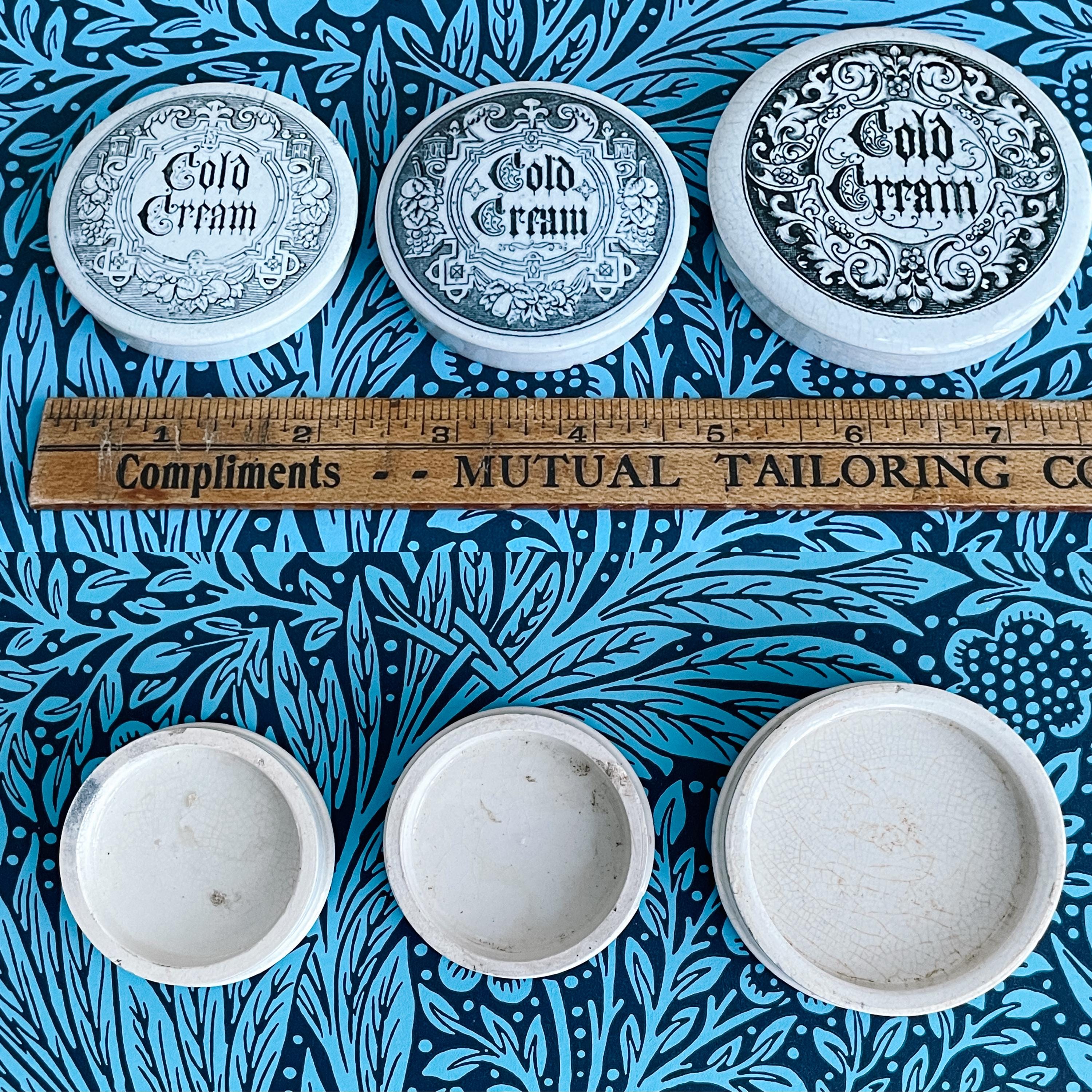 Antique Cold Cream Pot Lids - Victorian English Ironstone - Etsy