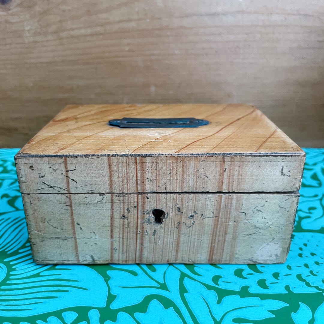 Antique Wooden Money Box Hinged - Etsy